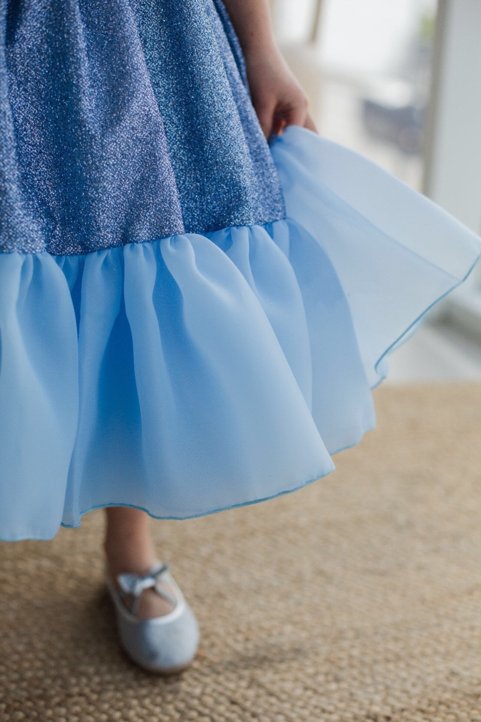 Blue Birthday Girl Dress Glitter Prom Gown Formal Event - Etsy