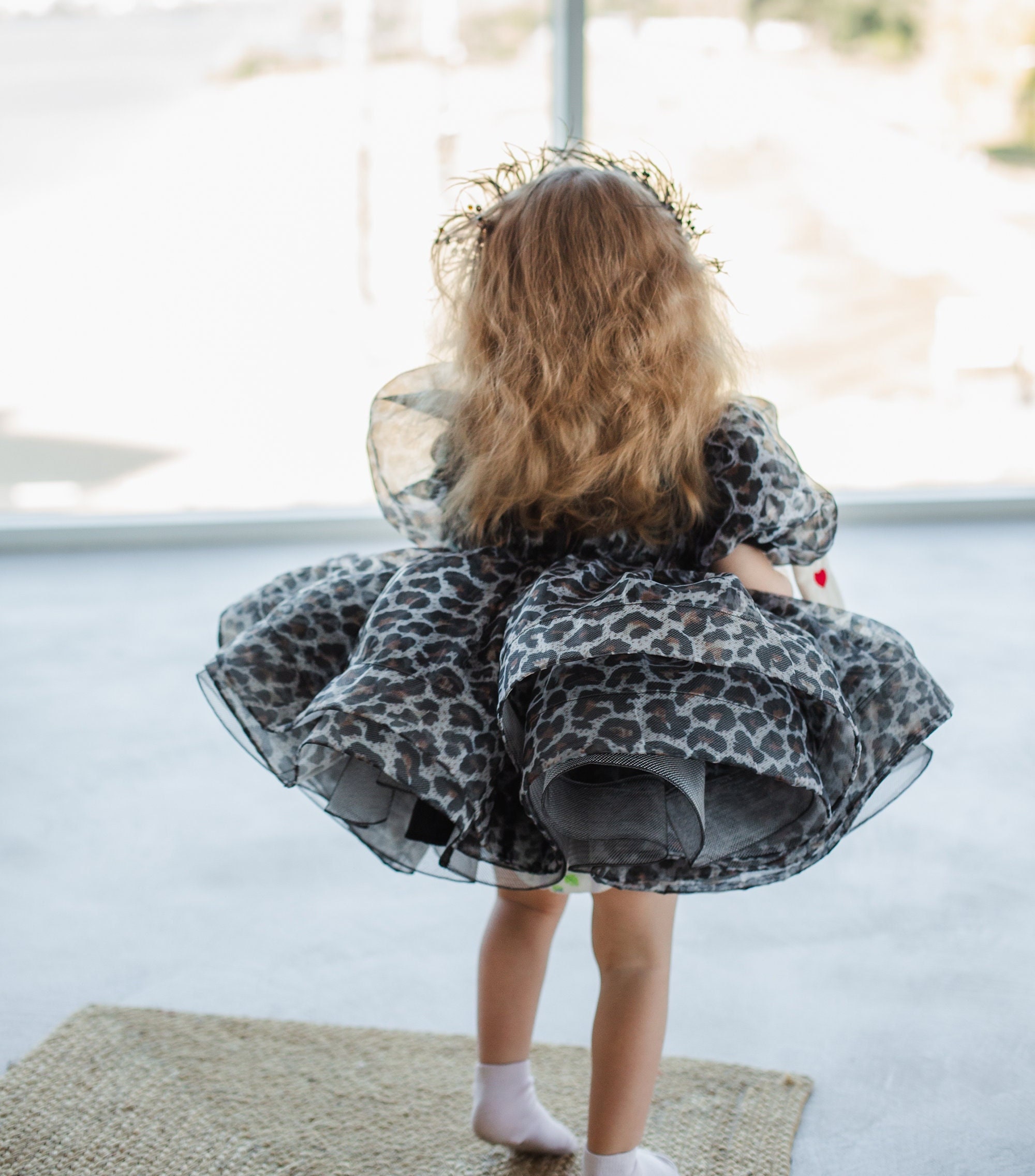 Leopard Print Girl Dress, Birthday Party Dress, Tutu Flower Girl ...
