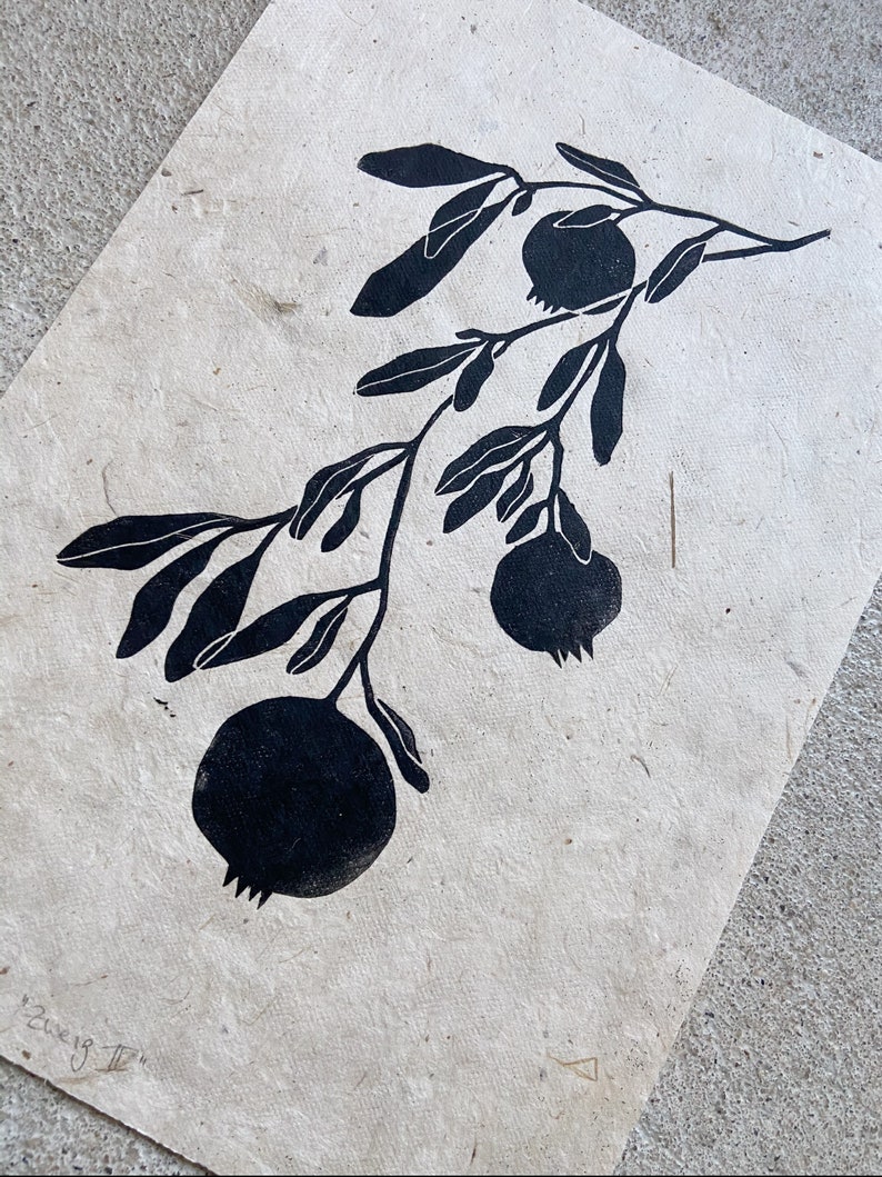 Twig I Original Linocut Print A4 - Etsy