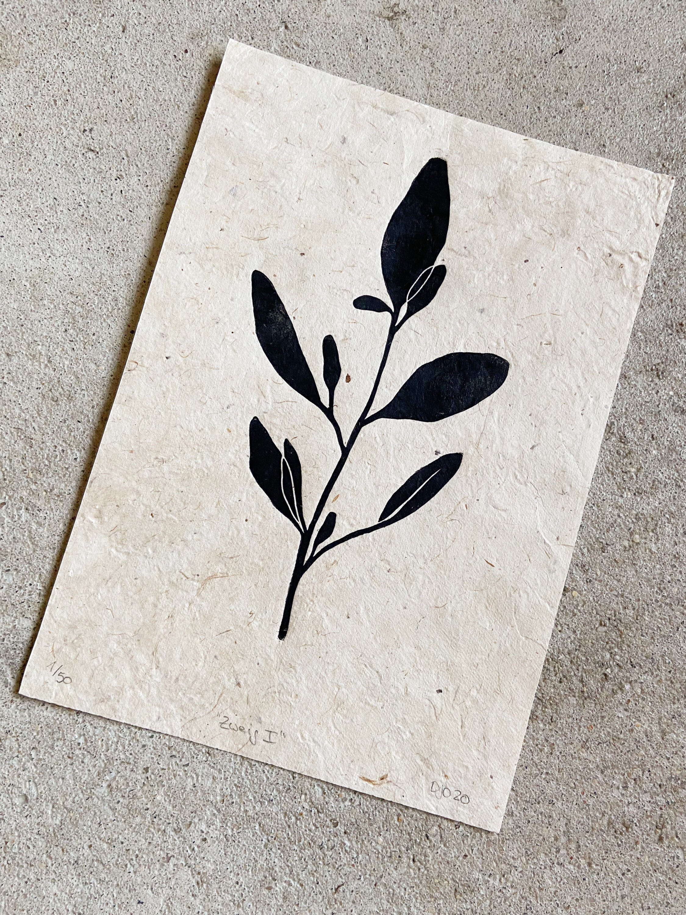 Twig I Original Linocut Print A4 - Etsy