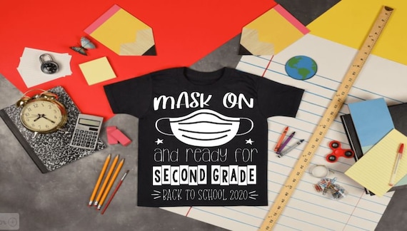 Mask on and ready for second grade svg second grade svg back | Etsy