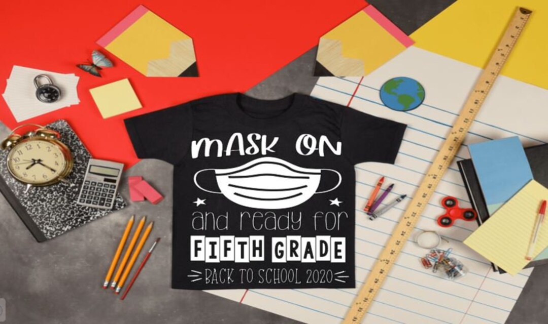 Mask on and Ready for Fifth Grade Svg, Back to School Svg, Mask Svg ...