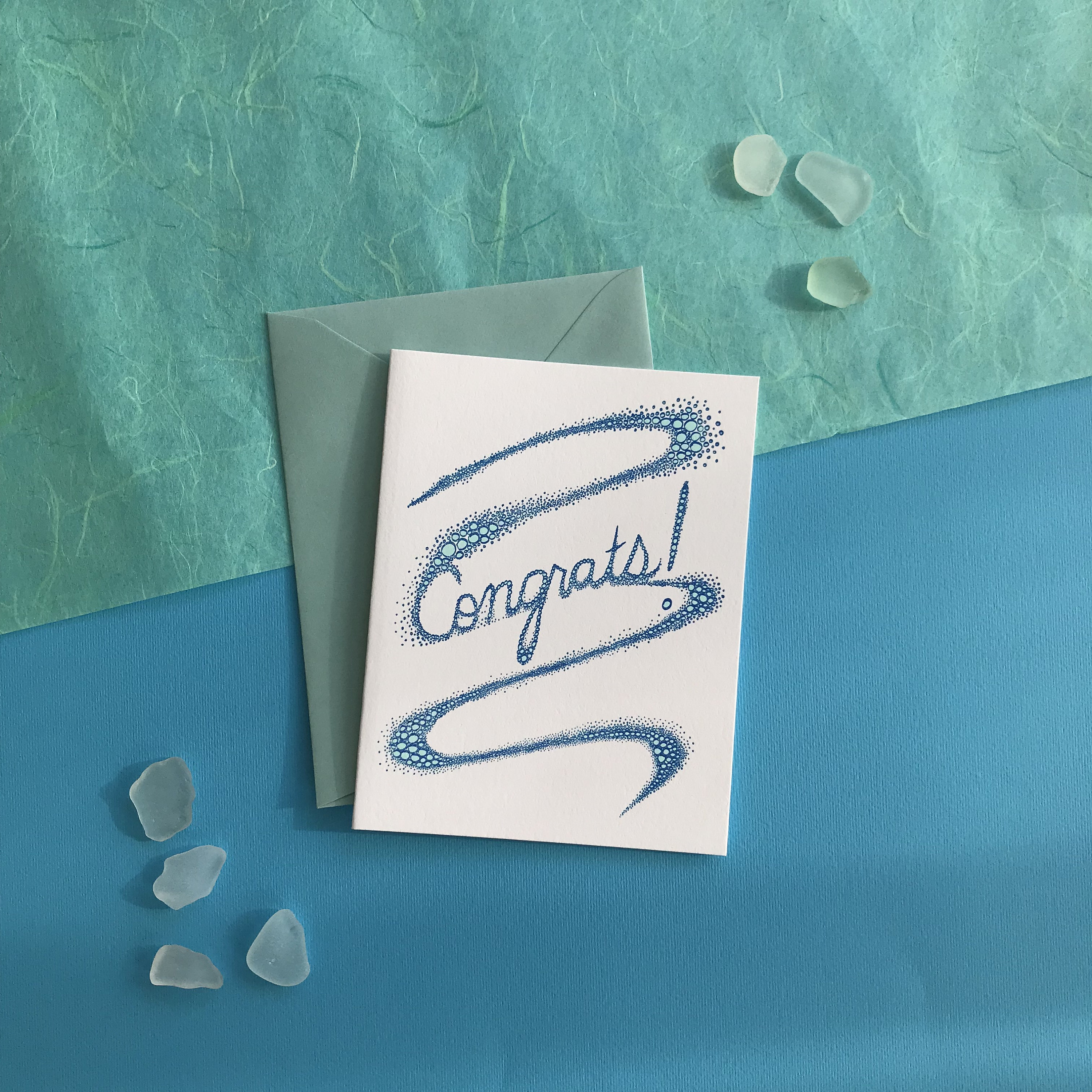 Congrats Bubble Letterpress Card - Etsy