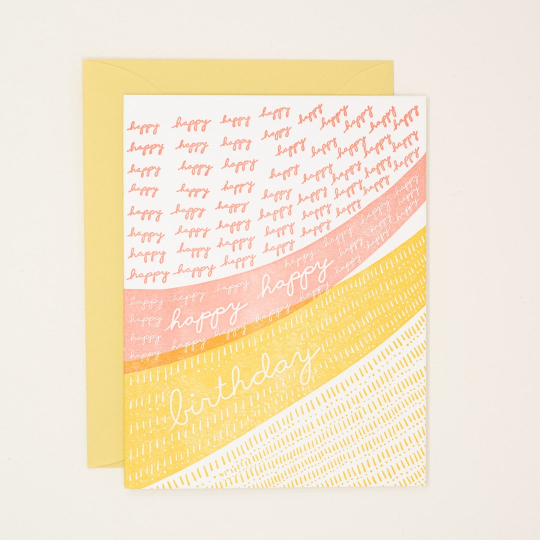 Modern Birthday Letterpress Card - Birthday Gift - Mindfulness Gift ...