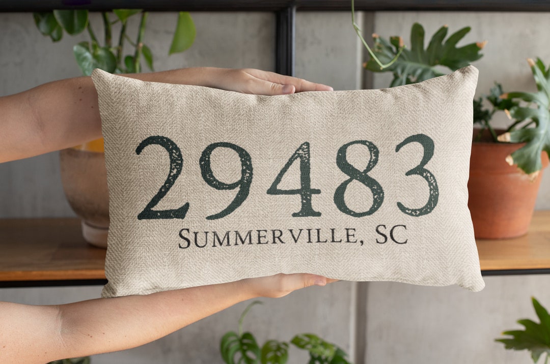 Chevron Custom Zip Code Pillow Farewell Gift Zipcode Pillow Realtor ...