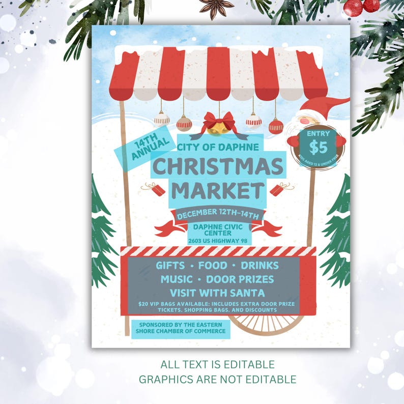 Editable Christmas Market Flyer Bundle (digital Download) - Etsy