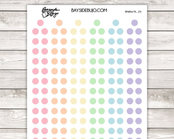 186 Mini Pastel Rainbow Dots Stickers Bullet Journal Junk | Etsy