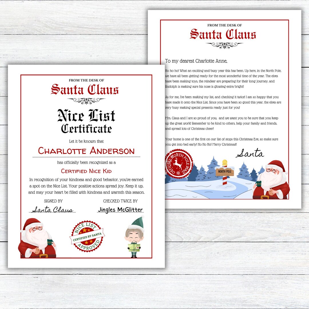 Editable Santa Letter Kit: Minimalist Christmas Bundle (canva Template ...