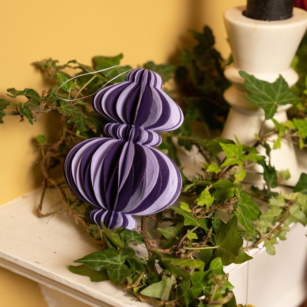 Indian Recycled Paper Decoration 'small Lilac Bauble' - Etsy