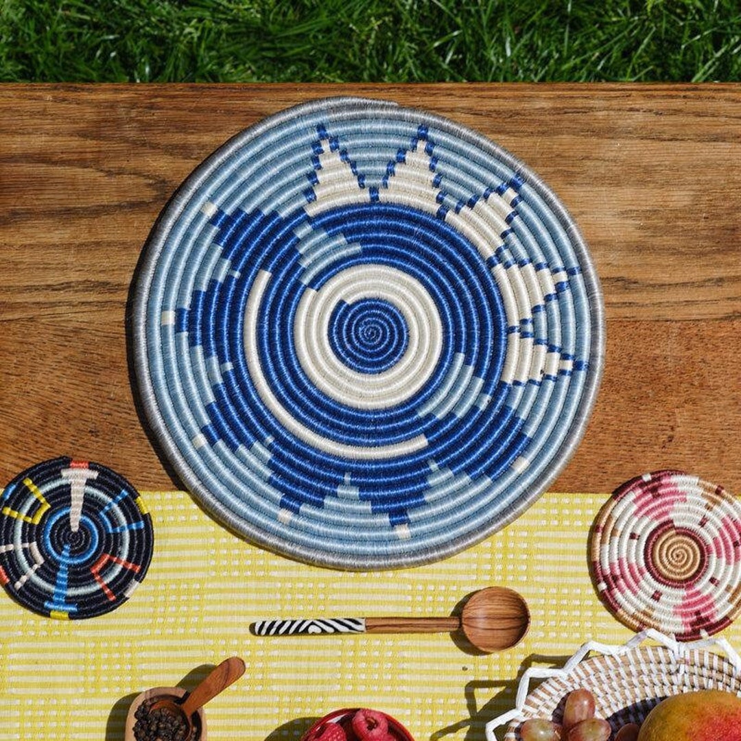 Rwandan Woven Table Placemat 'luna' - Etsy