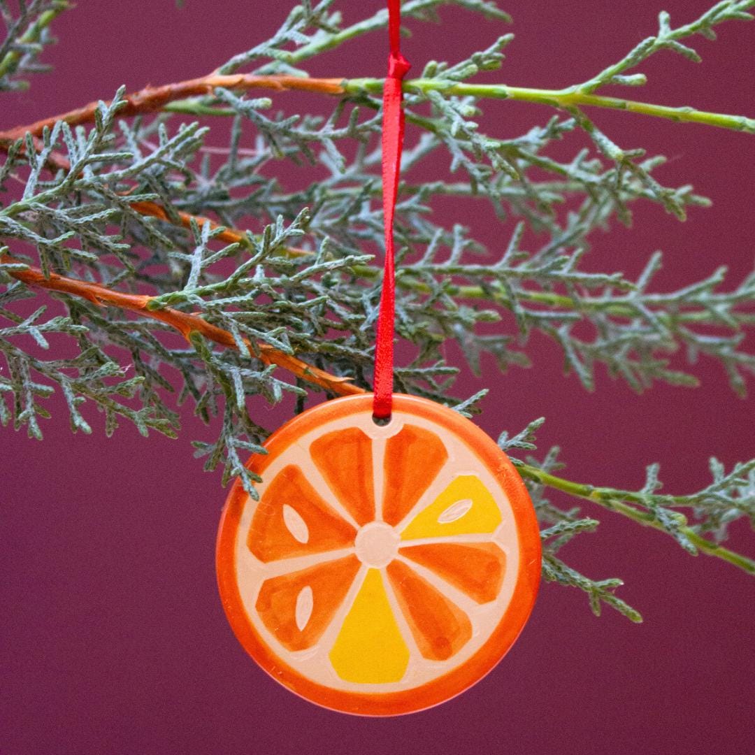Kenyan Soapstone Christmas Tree Decoration 'festive Fruit - Orange' - Etsy