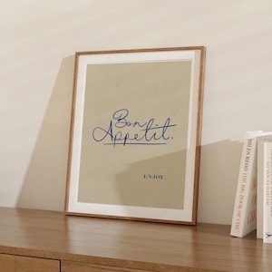Bon Appetit Enjoy Print, Kitchen Wall Art, Retro Print, Bon Appetit ...