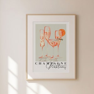 Champagne Problems Print, Champagne Print, Trendy Cocktail Poster ...