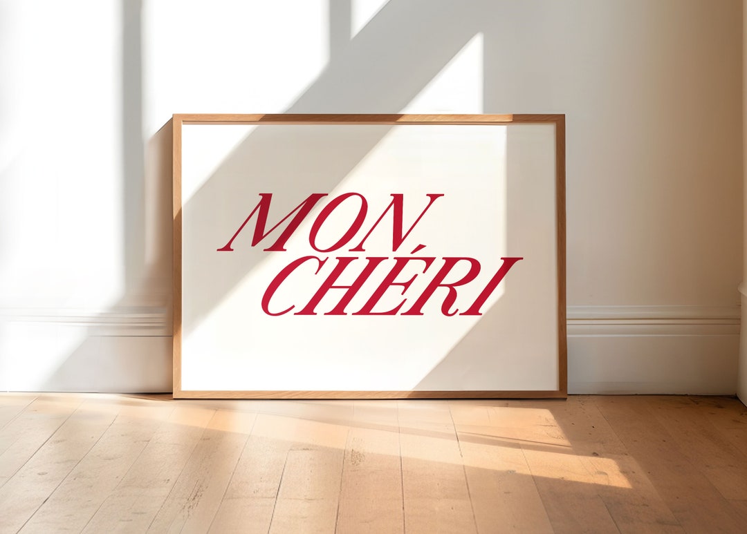 Buy Mon Cheri Poster, Mon Cheri, Trendy Print, French Print, Retro ...