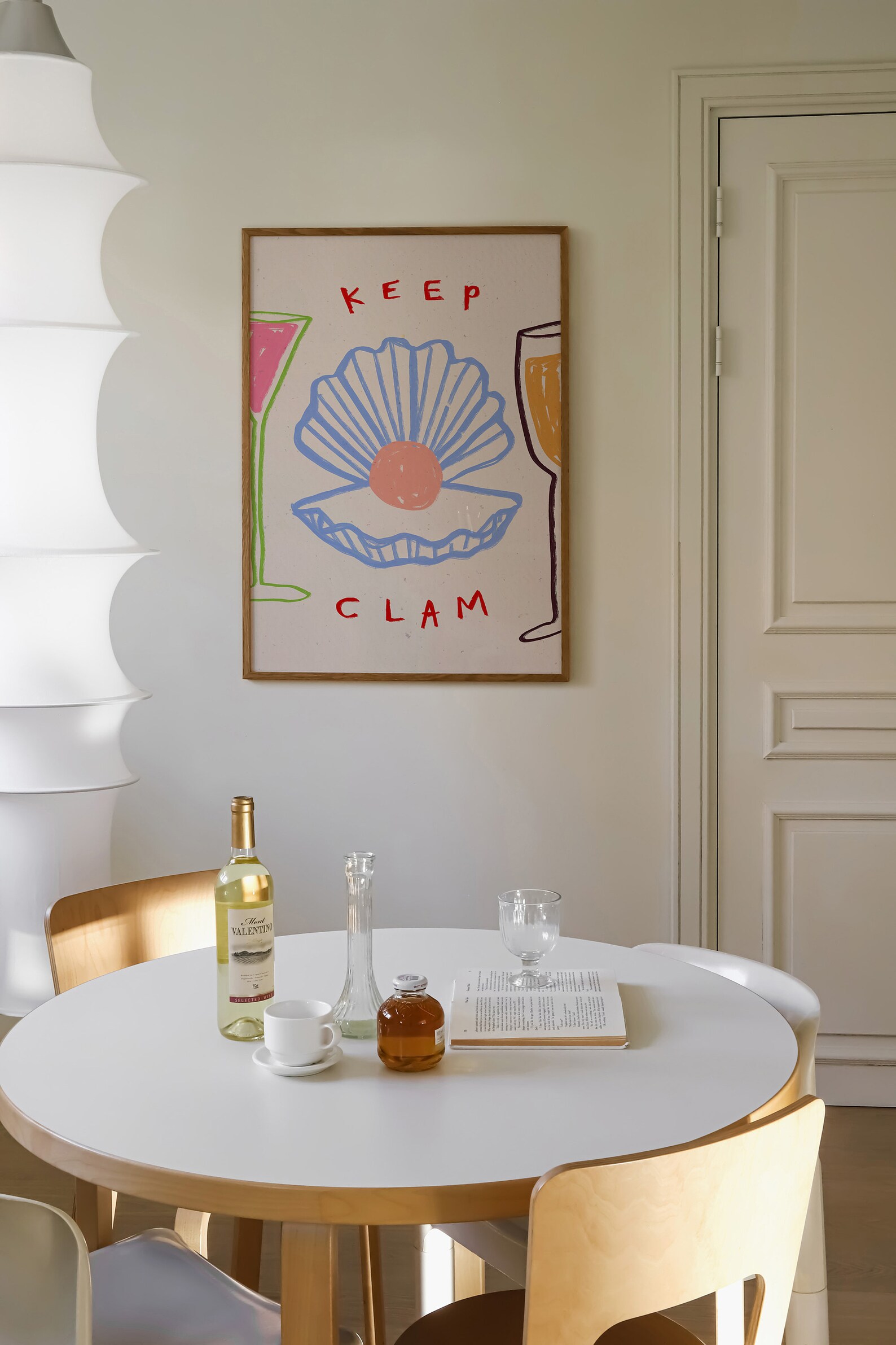 Keep Clam Print, Print Wall Art, Oyster Print, Hand Drawn Prints, Wall ...