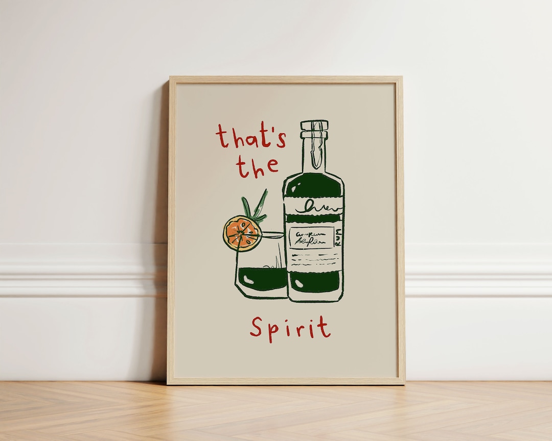 That's the Spirit Print, Bar Poster, Kitchen Wall Print, Kitchen Poster ...