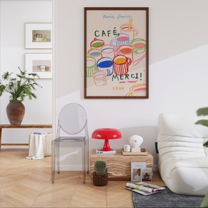 Cafe Merci Print, Coffee Poster, Kitchen Wall Art, Kitchen Decor ...