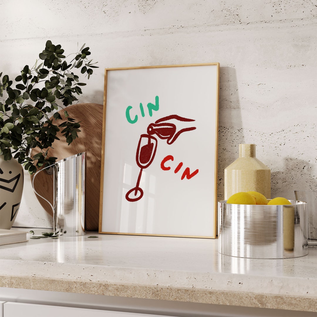 Trendy Cin Cin Poster Ink Bleed Style Cheers Print Wine - Etsy Trendy Cin Cin Poster Ink Bleed Style Cheers Print Wine - Etsy