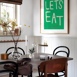 Let's Eat Print Kitchen Wall Art Abstract Print Bon - Etsy