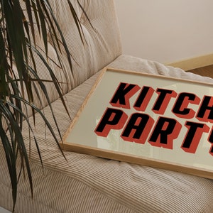 Kitchen Party Print, Kitchen Disco Poster, Retro Kitchen Poster, Trendy ...