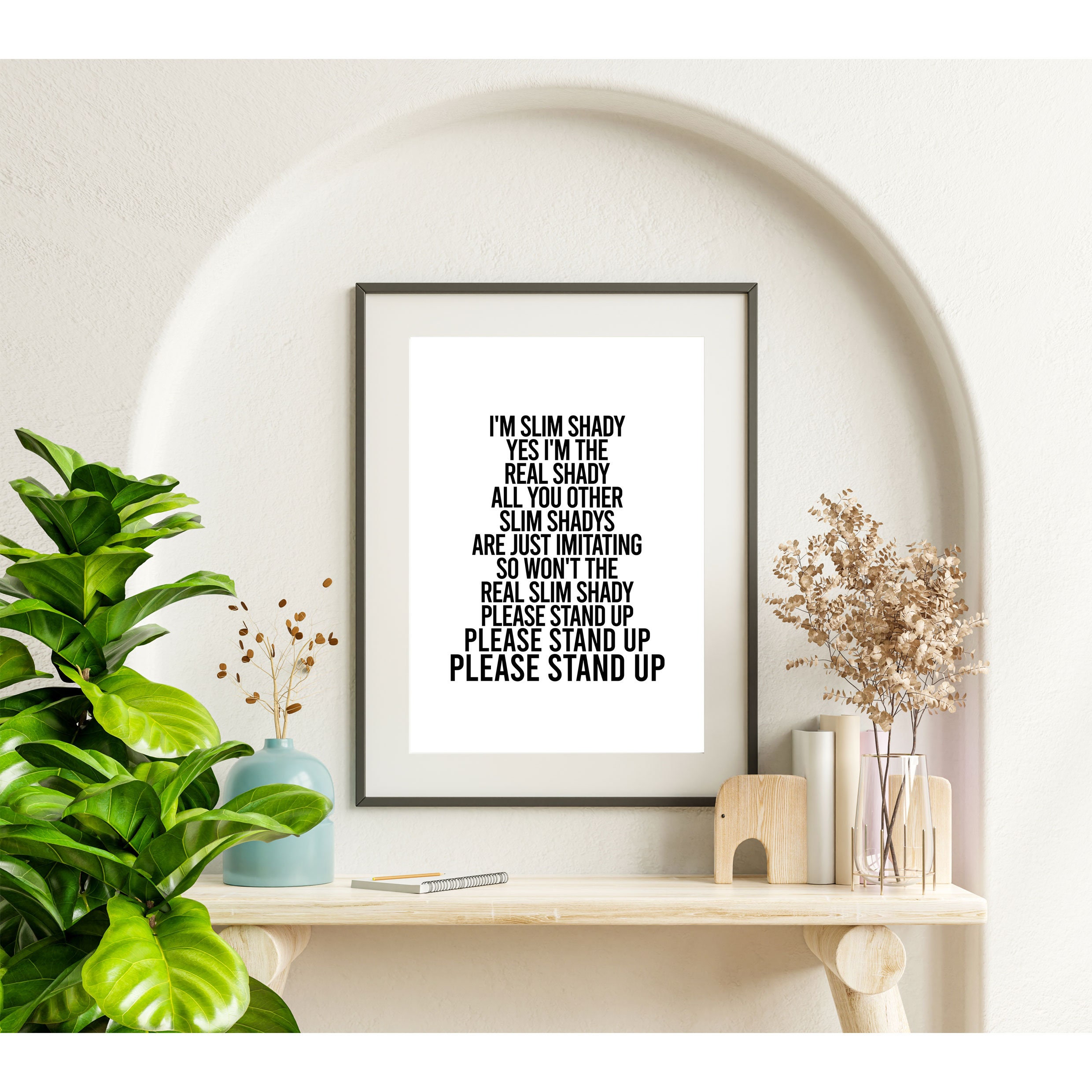 Eminem Lyrics Print Slim Shady Lyrics Quote Wall Prints - Etsy