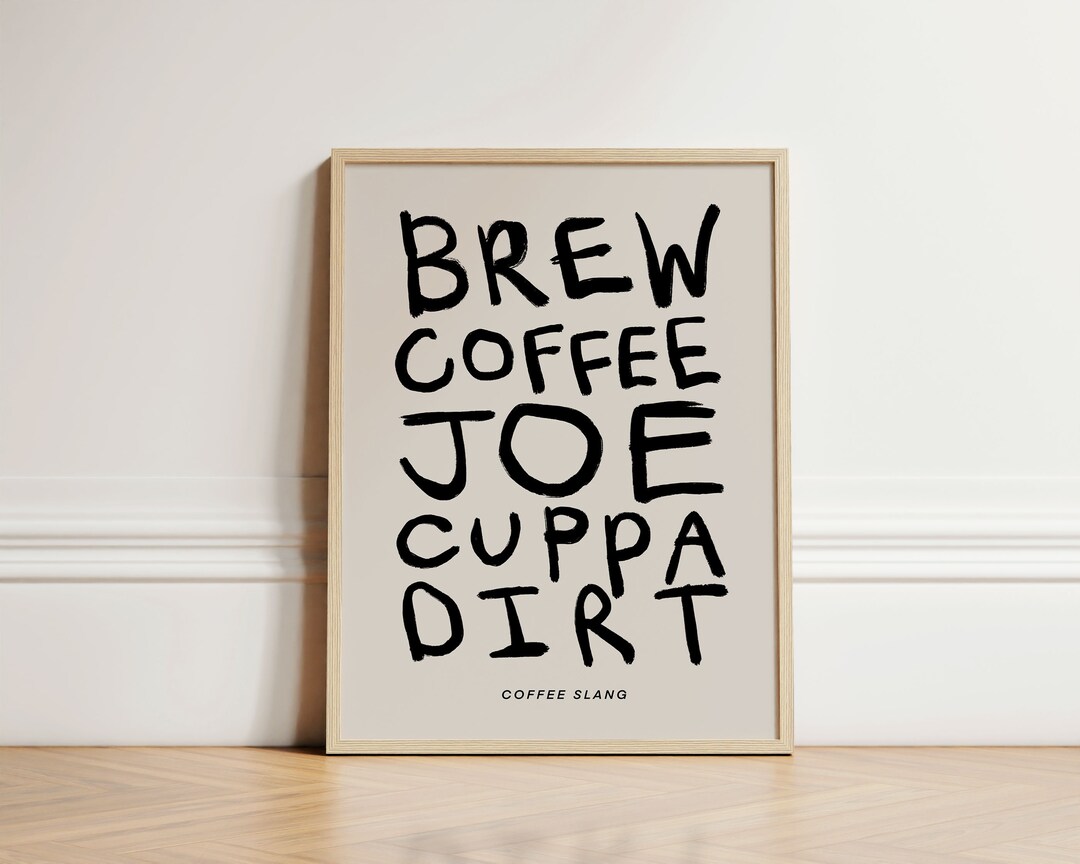 Coffee Slang Print, Coffee Poster, Kitchen Wall Art, Kitchen Decor ...