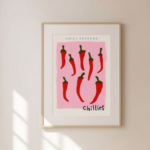 Chili Peppers Print, Chillies Poster, Kitchen Poster, Fruit Print ...