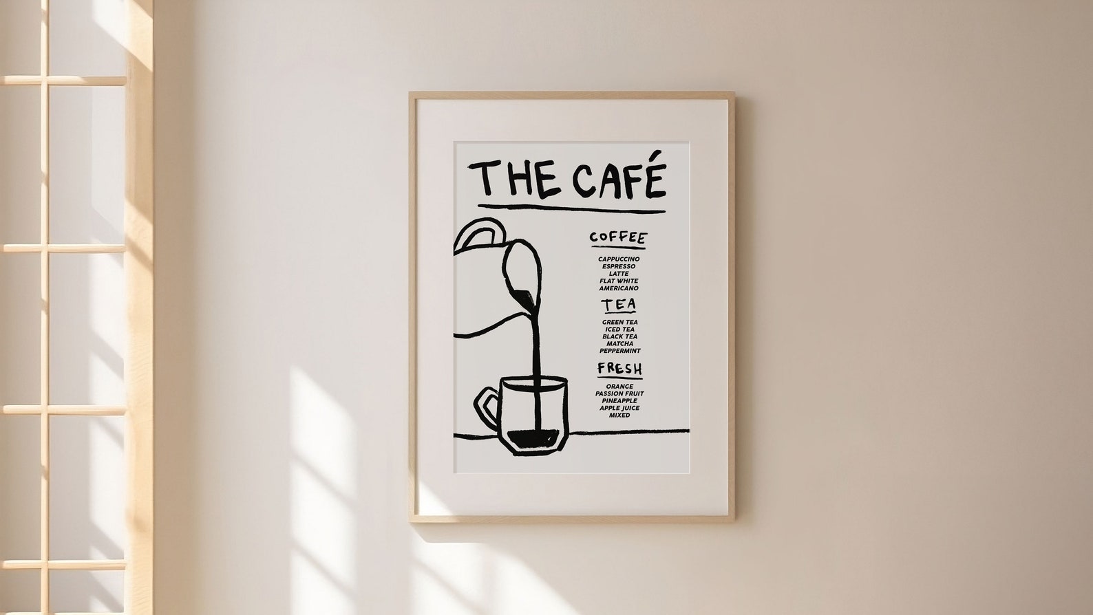 The Cafe Print, Cafe Menu Poster, Kitchen Wall Art, Kitchen Decor ...