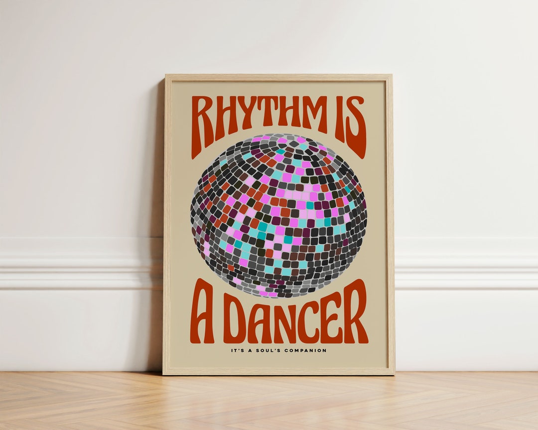 Rhythm is a Dancer Print, Disco Ball, Retro Poster, Lyric Prints, Music ...