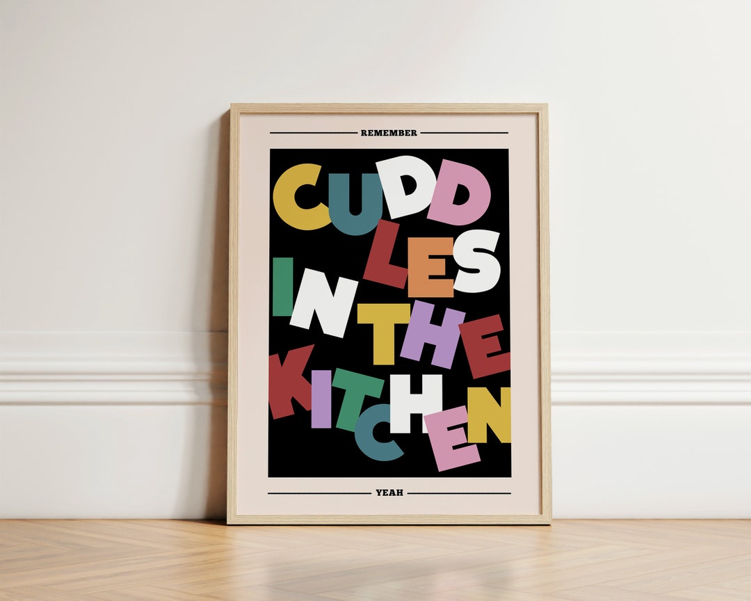 Cuddles in the Kitchen Print, Lyrics Print, Music Print, Kitchen Print ...