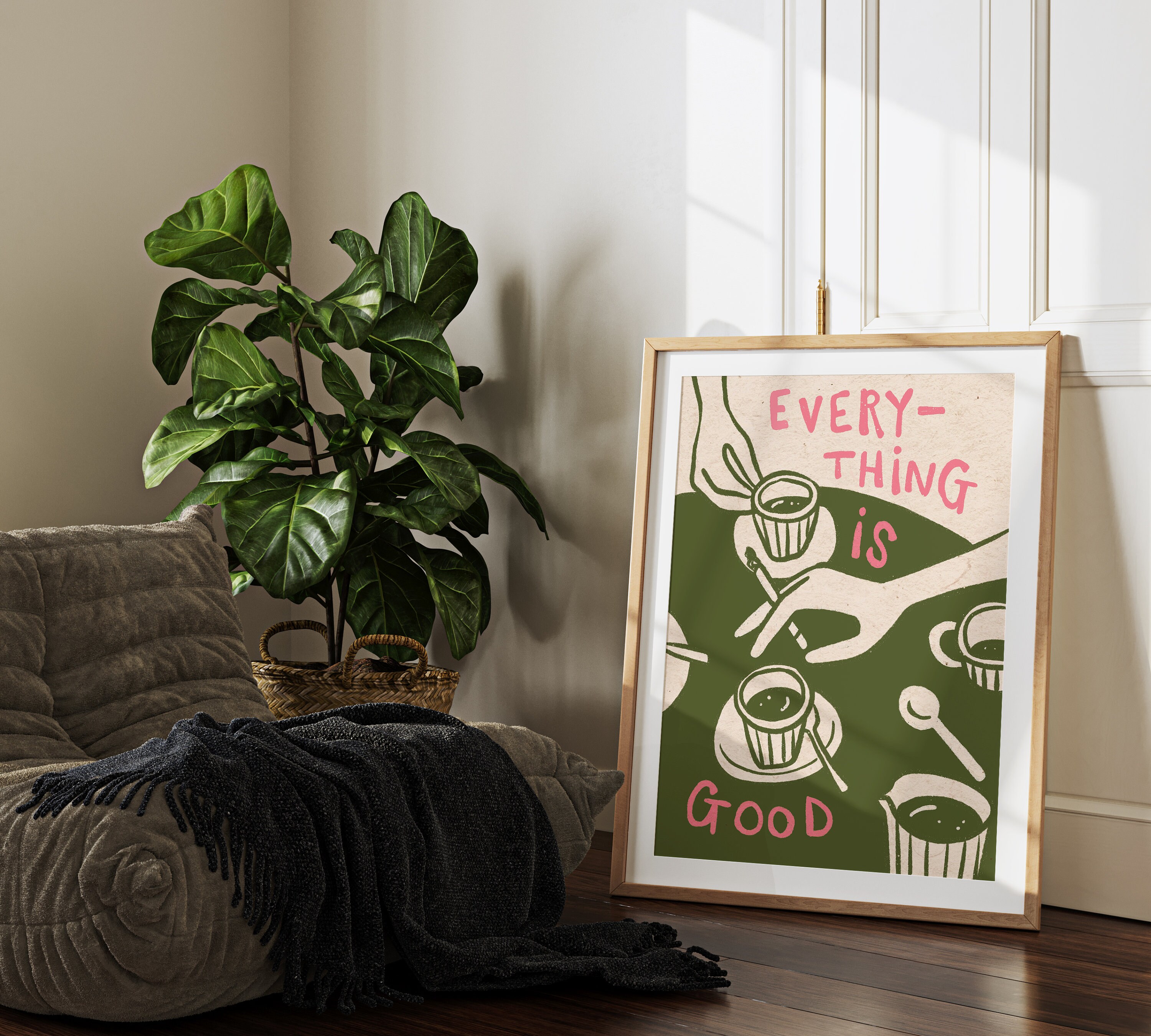 Everything is Good Print, Quirky Decor, Wall Art, Kitchen Print ...