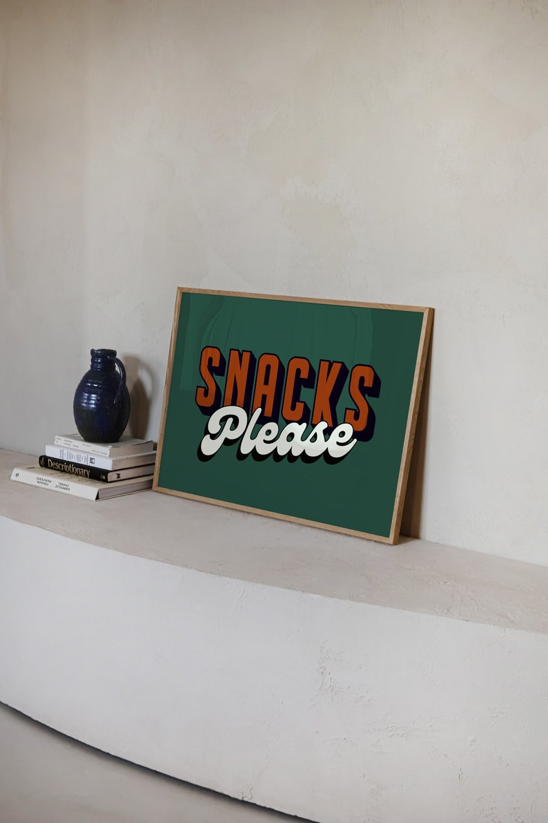 Snacks Print Snacks Poster Retro Poster Trendy Poster - Etsy