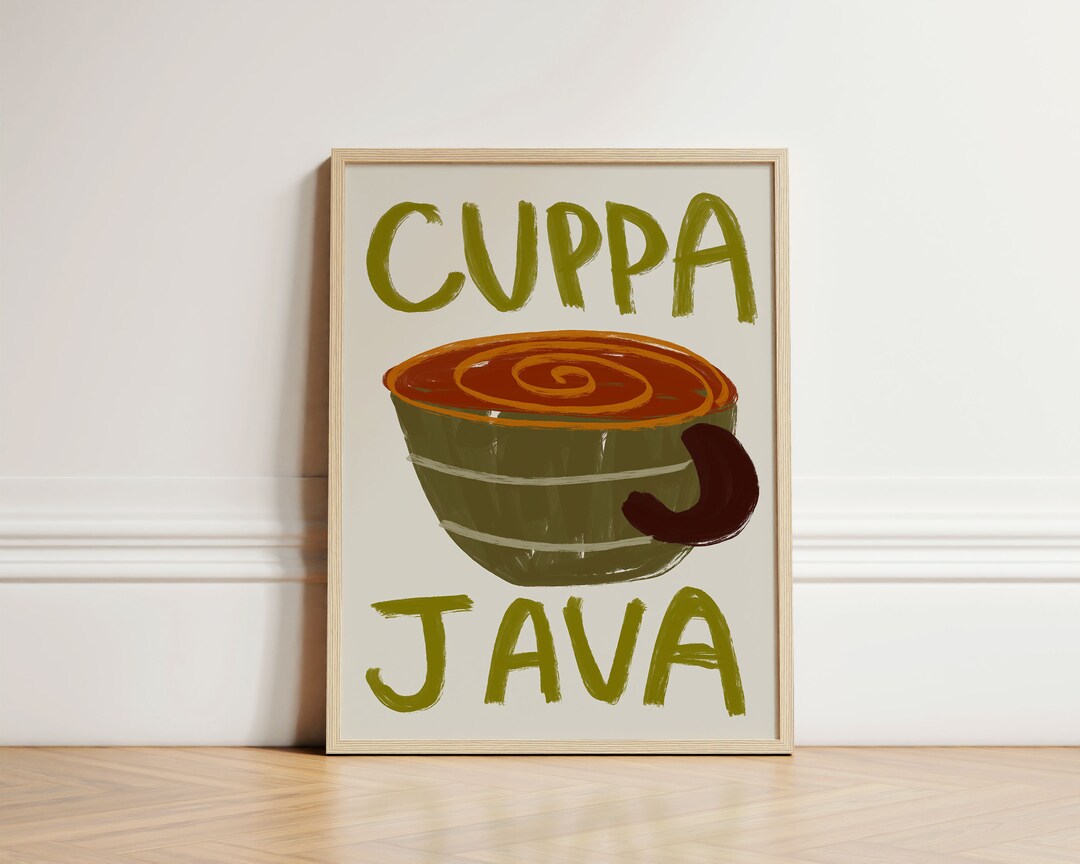 Cuppa Java Print, Coffee Poster, Kitchen Wall Art, Kitchen Decor ...