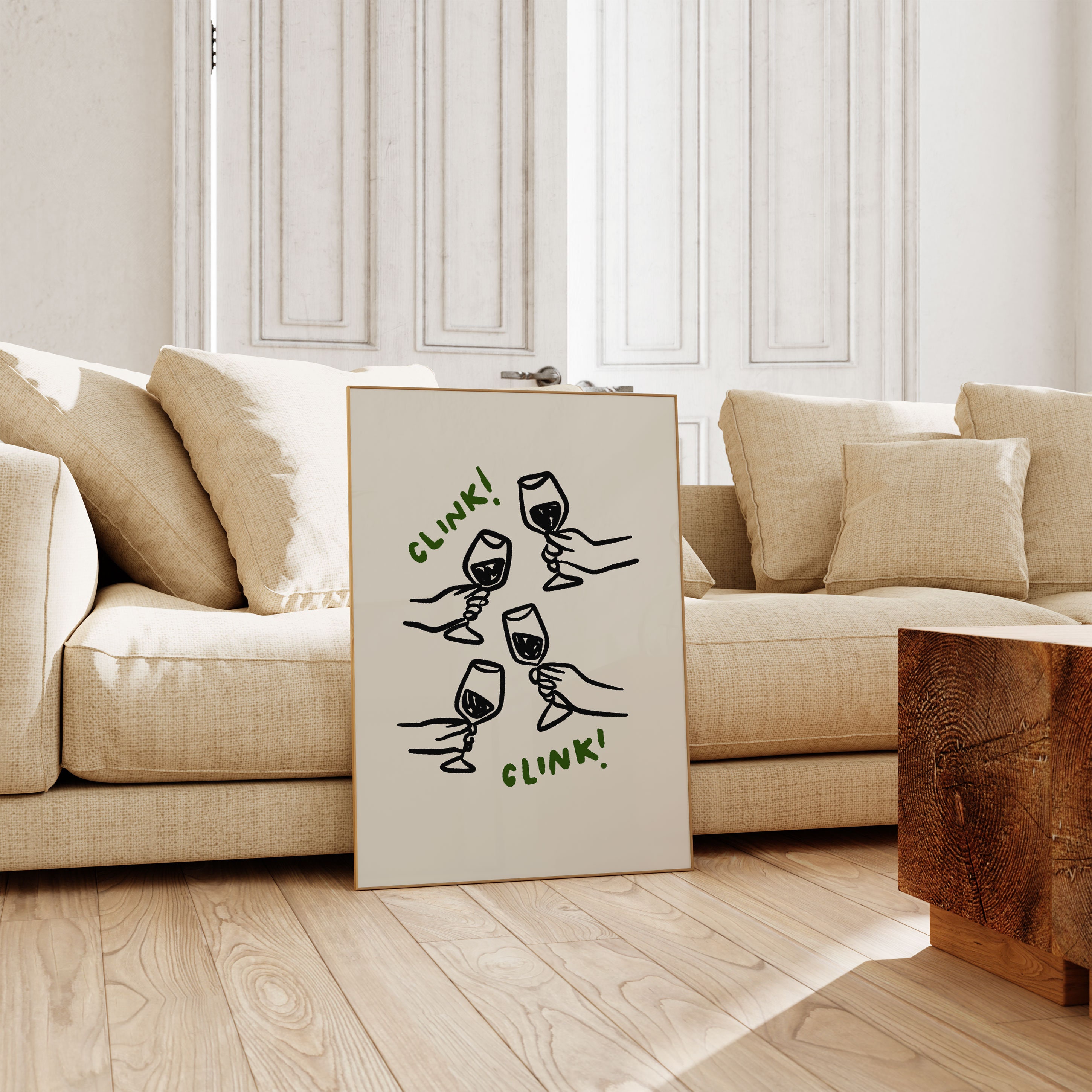 Cheers Print, Ink Bleed Style, Clink Clink, Trendy Wine Print, Wine ...