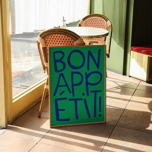 Bon Appetit Print, Kitchen Wall Art, Abstract Print, Bon Appetit ...