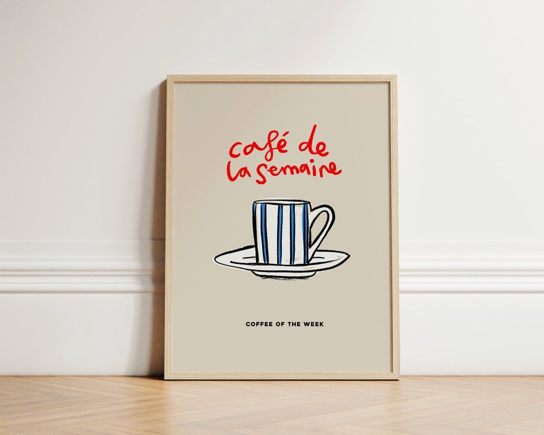 Coffee of the Week Print, Coffee Print, French Coffee Poster, Kitchen ...