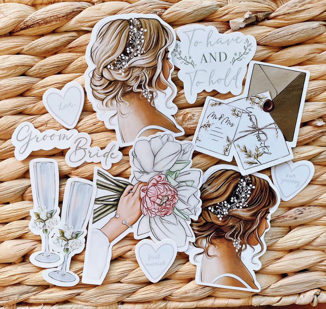 Bridal Stickers Set Wedding Stickers Wedding Stationary | Etsy