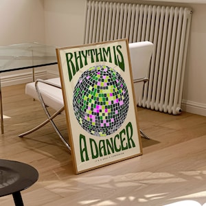 Rhythm is a Dancer Print, Disco Ball, Retro Poster, Lyric Prints, Music ...
