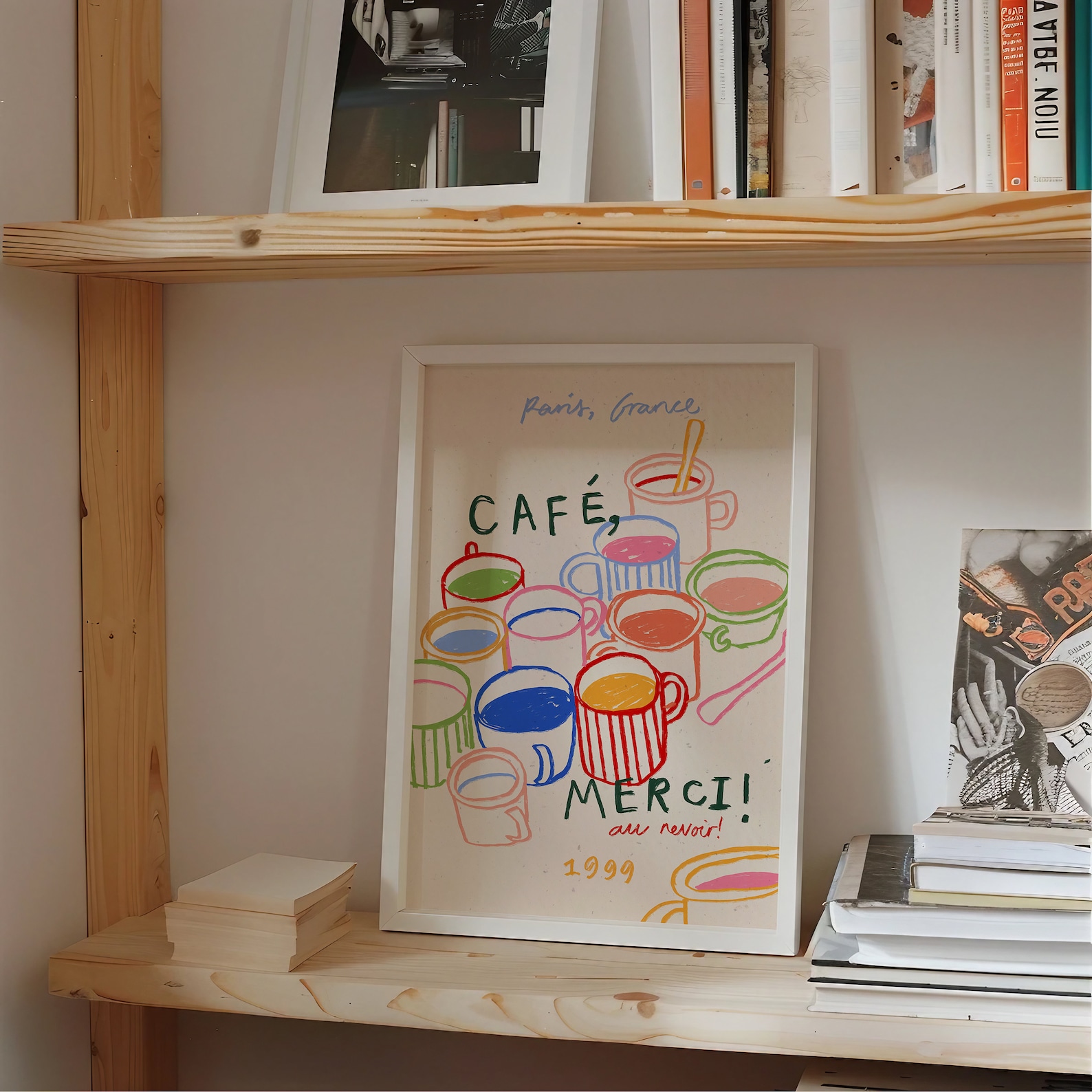 Cafe Merci Print, Coffee Poster, Kitchen Wall Art, Kitchen Decor ...