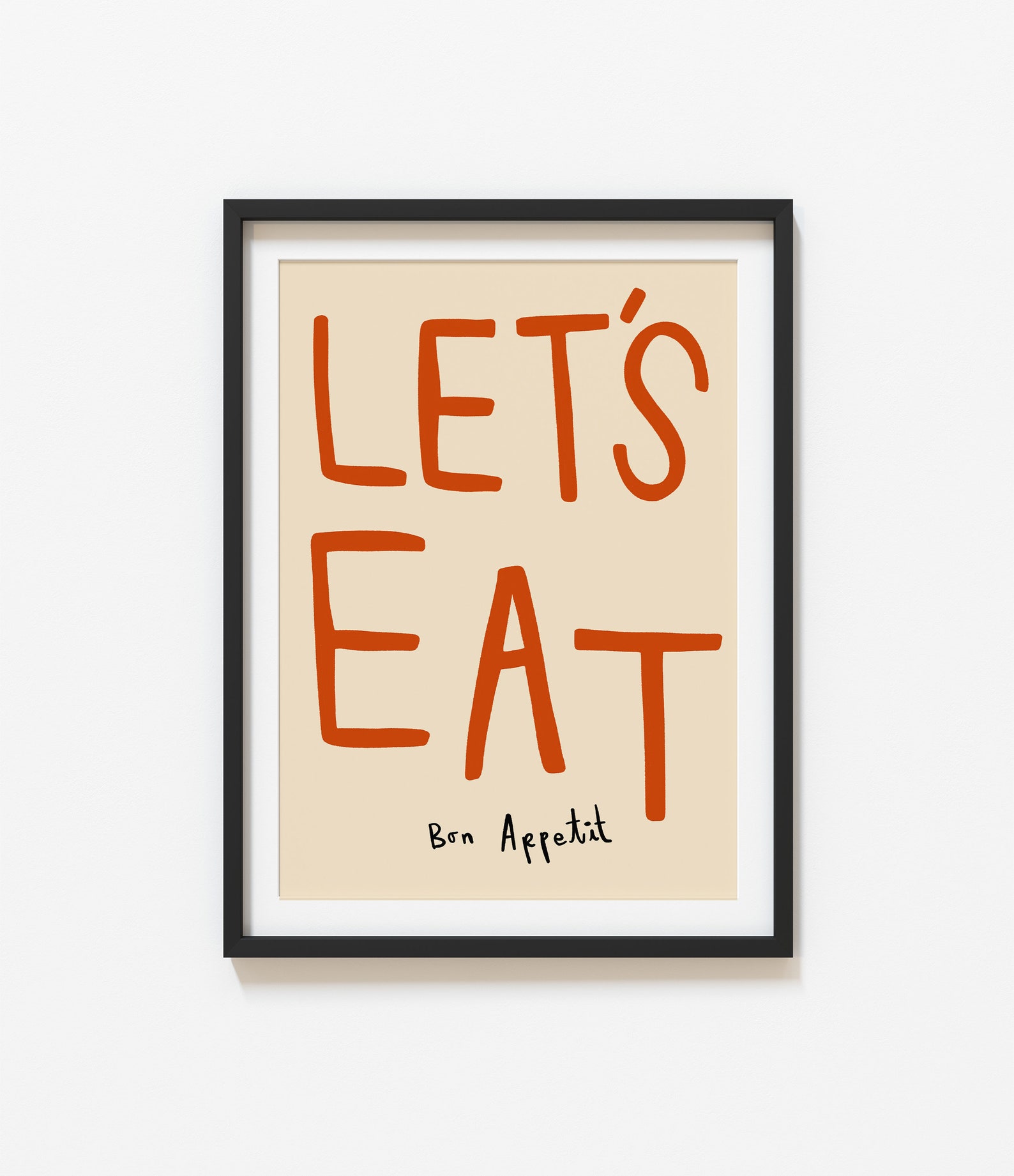 Let’s Eat Print, Kitchen Wall Art, Bon Appetit Poster, Kitchen Decor ...