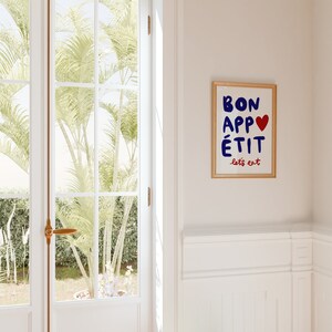 Bon Appetit Let's Eat Print, Kitchen Wall Art, Abstract Print, Bon ...