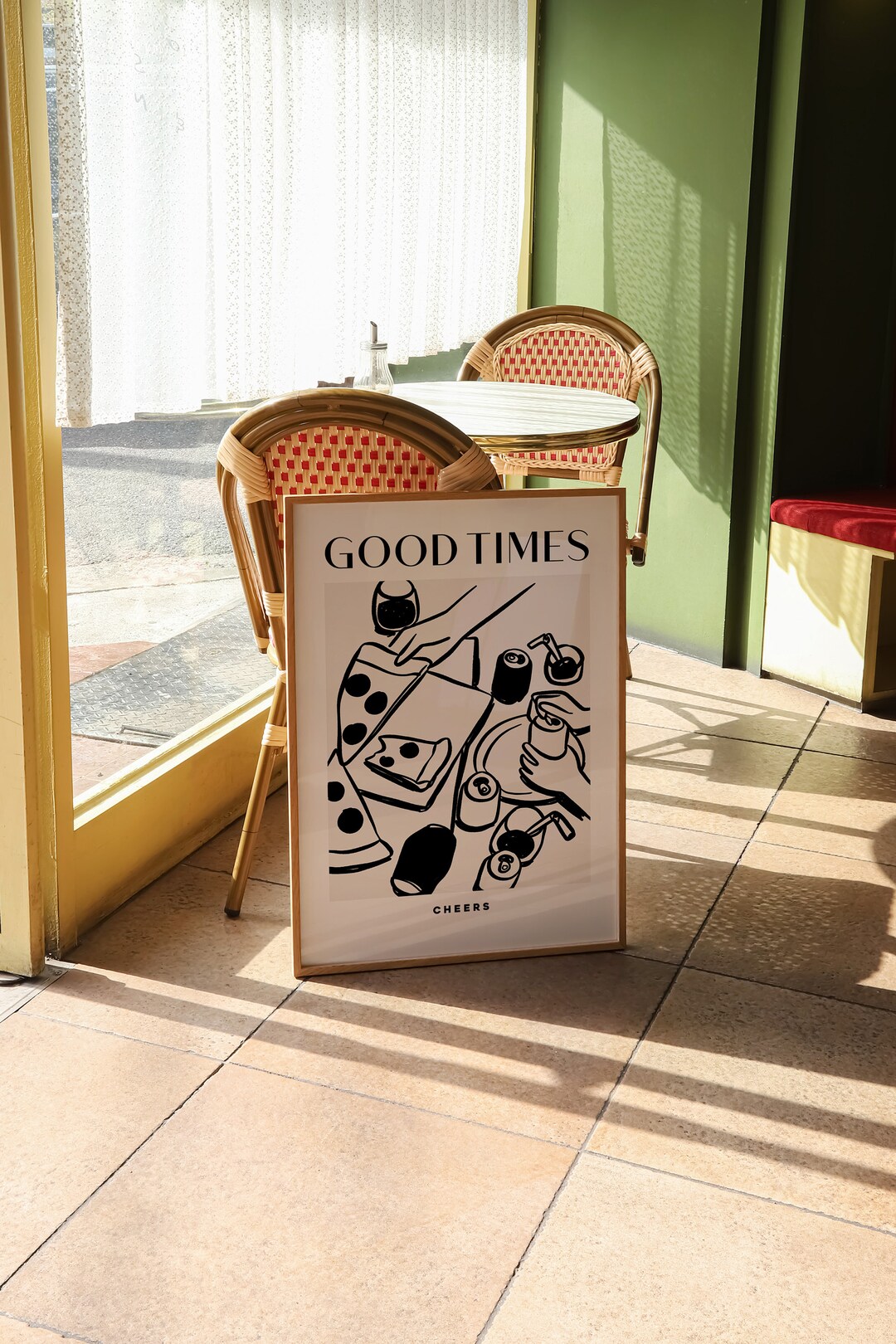 Good Times Print Ink Bleed Cheers Print Good Food Good - Etsy