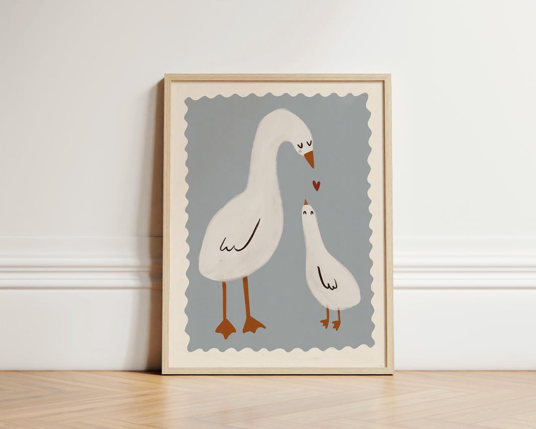 Mama Duck Print, Nursery Illustration Print, Kids Bedroom Art ...