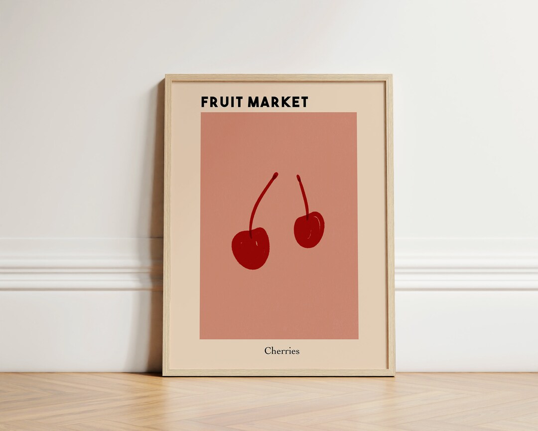 Fruit Market Print, Cherries Poster, Exhibition Print, Fruit Print ...