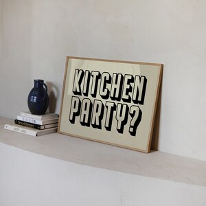Kitchen Party Print, Kitchen Disco Poster, Retro Kitchen Poster, Trendy ...