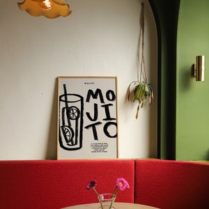 Mojito Print, Classic Cocktail Print, Retro Wall Art, Kitchen Wall ...