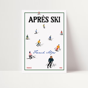 Après Ski Print, Apres Skiing Wall Art, French Apls, Ski Cabin, Winter Print, Skiing Decor ...
