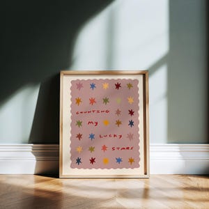 Lucky Stars Print, Nursery Print, Bedroom Art, Illustration Wall Art ...