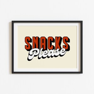 Snacks Print, Snacks Poster, Retro Poster, Trendy Poster, Kitchen Art ...