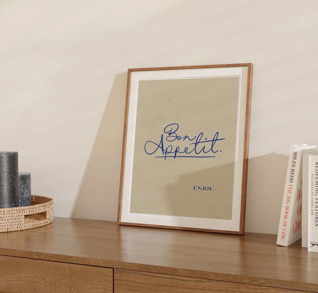 Bon Appetit Enjoy Print, Kitchen Wall Art, Retro Print, Bon Appetit ...